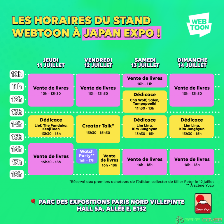 [Webtoon] Le programme de la Japan Expo dévoilé - Game Cover